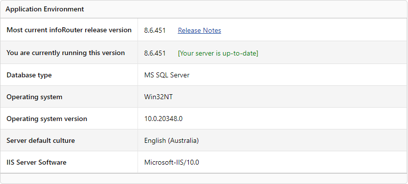 Server Status - Online Help