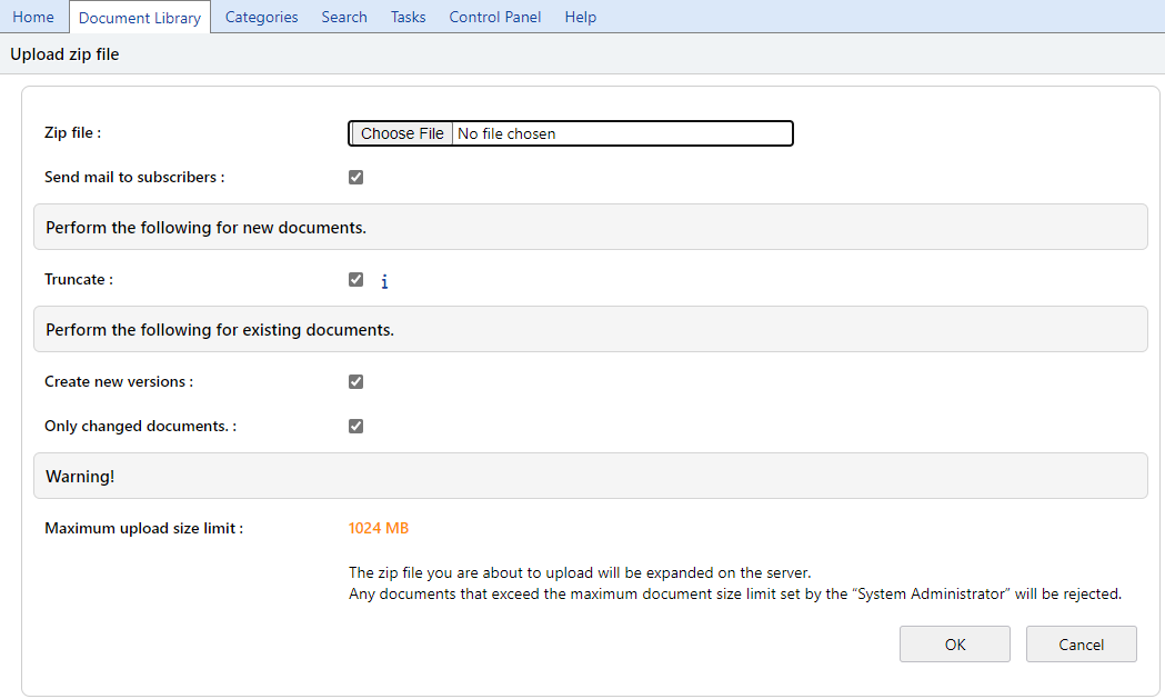 Creating documents with Zip Uploads - Online Help