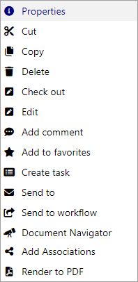 Action menu - Online Help