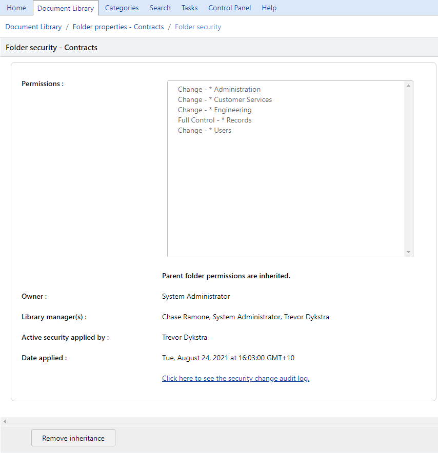 Inheritance Online Help