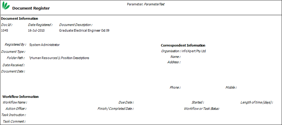 DocumentRegister - Online Help