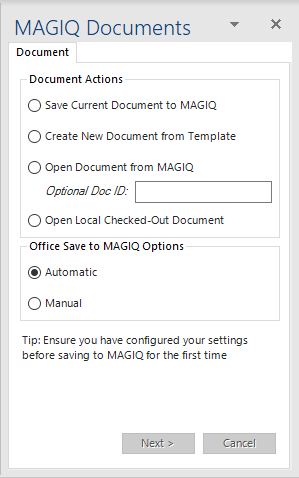 Document Tab - Online Help