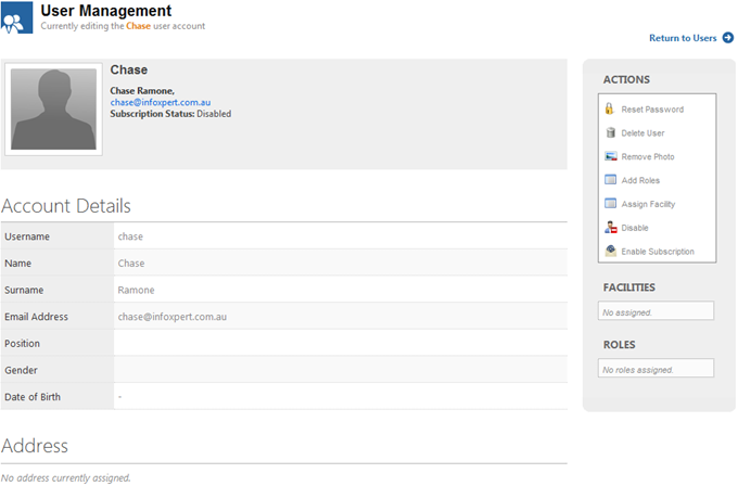 Manage Users - Online Help