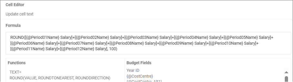 Budget Fields - MAGIQ Performance Online Help