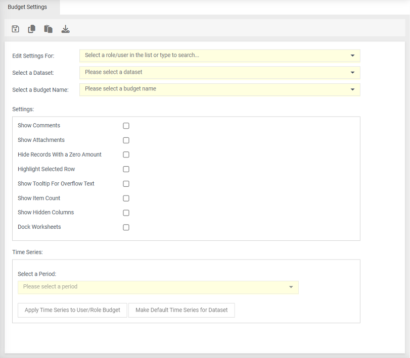 Budget Settings - MAGIQ Performance Online Help