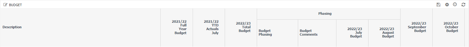 Budget Fields - MAGIQ Performance Online Help