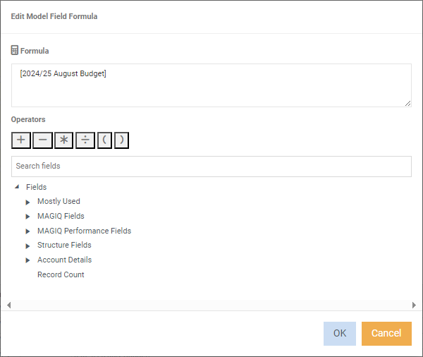 Budget Modelling - MAGIQ Performance Online Help