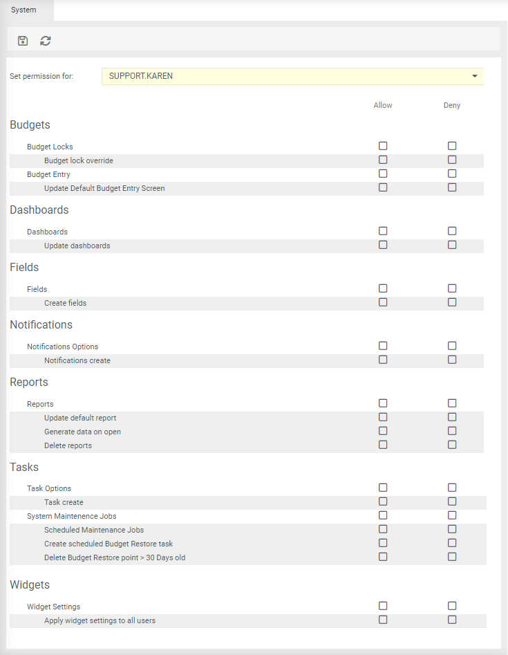 System - MAGIQ Performance Online Help