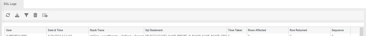 Sql Logs Magiq Performance Online Help