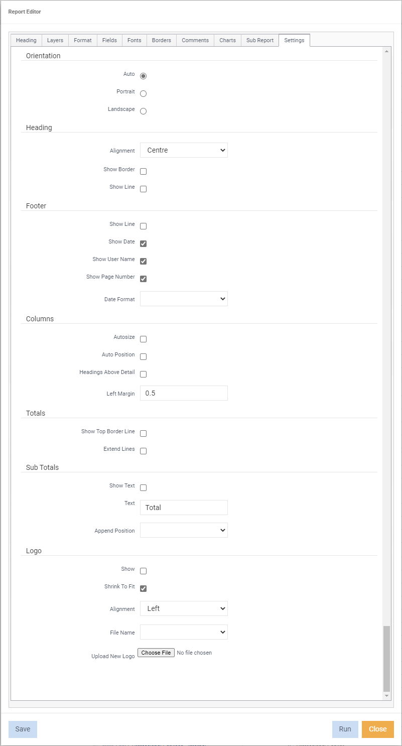 Report Editor - MAGIQ Performance Online Help