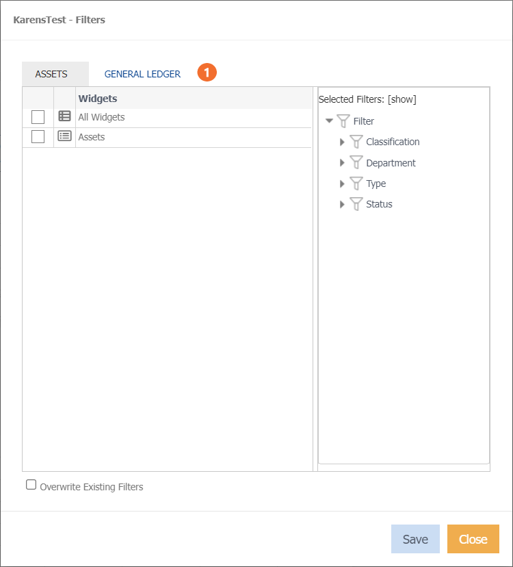 Centralised Filter - MAGIQ Performance Online Help